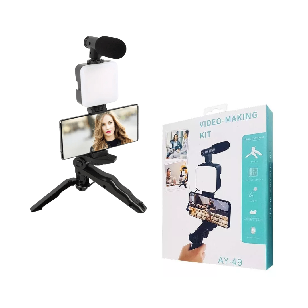 TRIPODE CON LUZ LED Y MICROFONO AY-49C – FERTEC